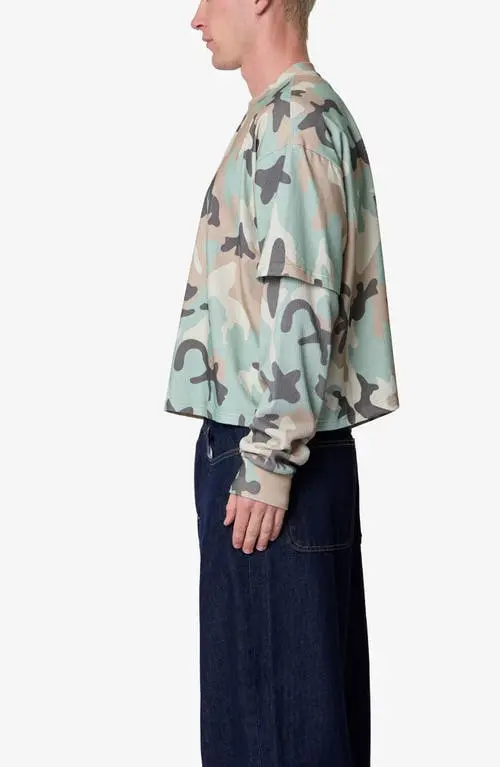 Mnml Layered Print Thermal Cotton T-shirt