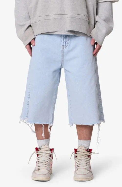 Mnml Ultrabaggy Denim Cutoff Shorts - Light Blue