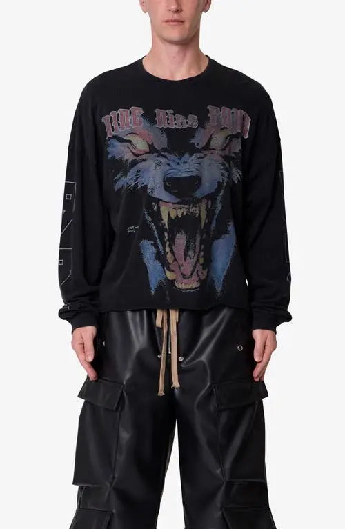 Mnml 994 Wolf Oversize Cotton Graphic T-shirt - Black