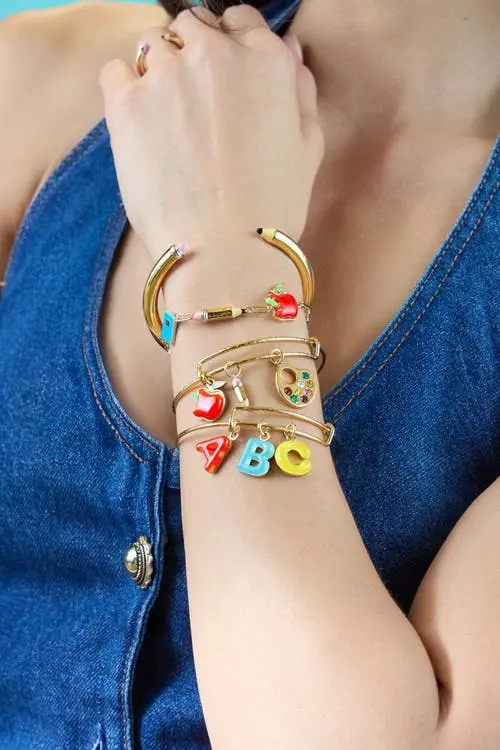 ALEX AND ANI Abc Charm Bangle