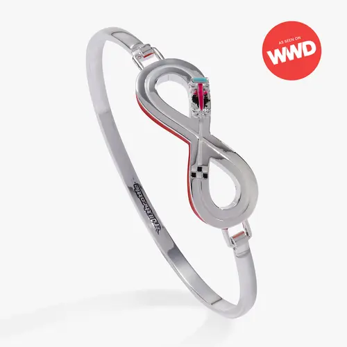ALEX AND ANI Hot Wheels Figure 8 Racecar Tension Bangle - Silver