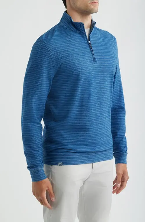 Johnnie-o Genova Stripe Jersey Quarter Zip Pullover