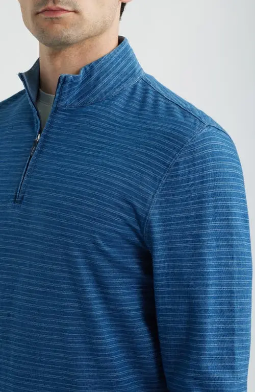 Johnnie-o Genova Stripe Jersey Quarter Zip Pullover