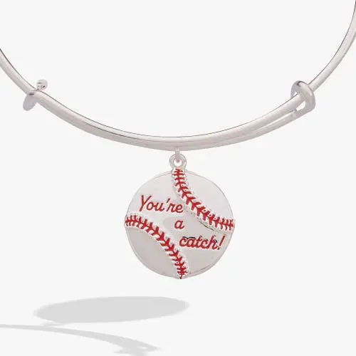 ALEX AND ANI You're A Catch" Baseball Charm Bangle