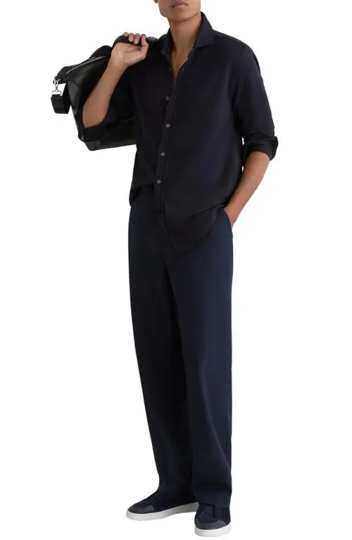 REISS Dasilva Regular Fit Cotton Button-up Shirt - Navy