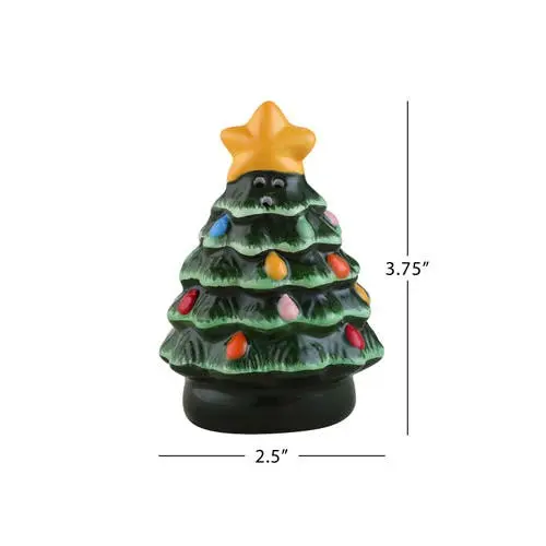 MR. CHRISTMAS 3 In. Nostalgic Ceramic Tree Salt And Pepper Shakers
