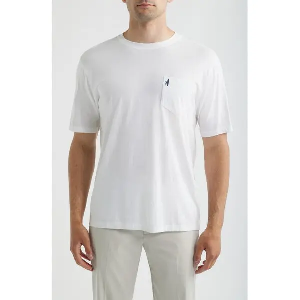 Johnnie-o Shoreline Cotton Blend Pocket T-shirt - White