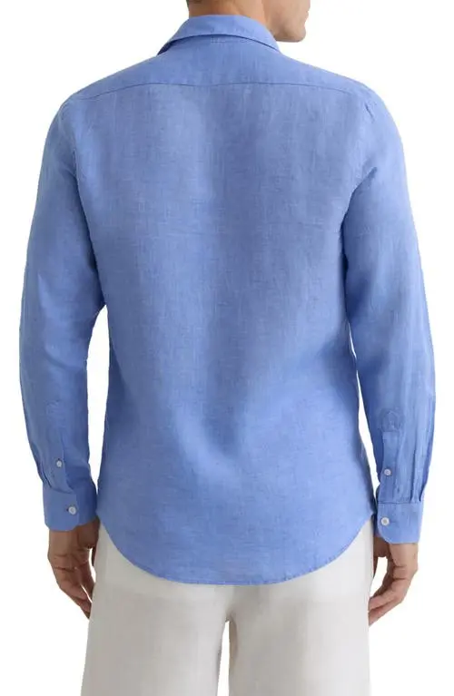 REISS Ruban Regular Fit Solid Linen Button-up Shirt