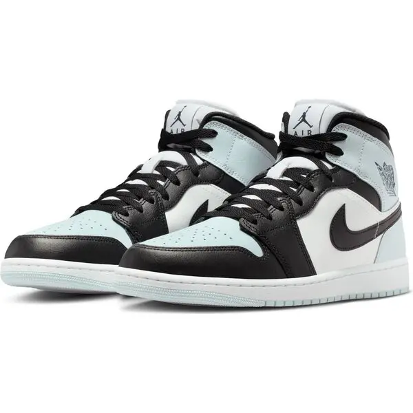 JORDAN Air 1 Mid High Top Sneakers - Black/squadron Blue