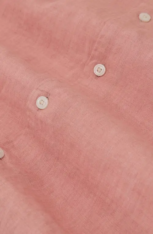 REISS Ruban Linen Button-up Shirt - Watermelon Pink