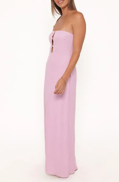 PETAL & PUP Strapless Maxi Dress With Cutouts