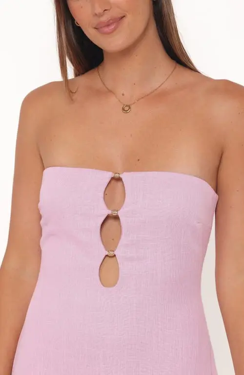 PETAL & PUP Strapless Maxi Dress With Cutouts