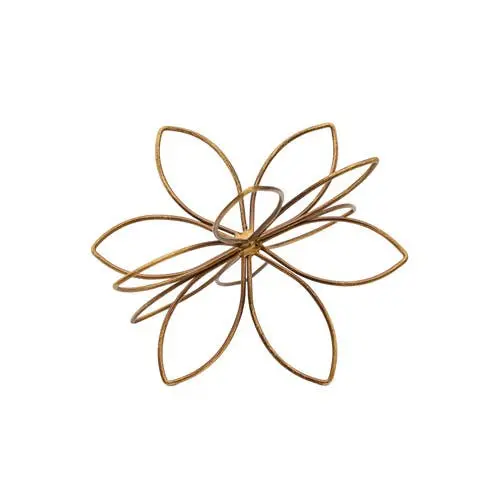FORESIDE HOME AND GARDEN Open Flower Decorative Accent Bronze Metal - Brown