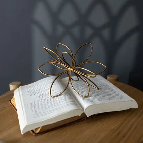 FORESIDE HOME AND GARDEN Open Flower Decorative Accent Bronze Metal