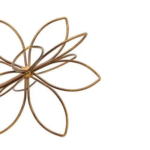 FORESIDE HOME AND GARDEN Open Flower Decorative Accent Bronze Metal