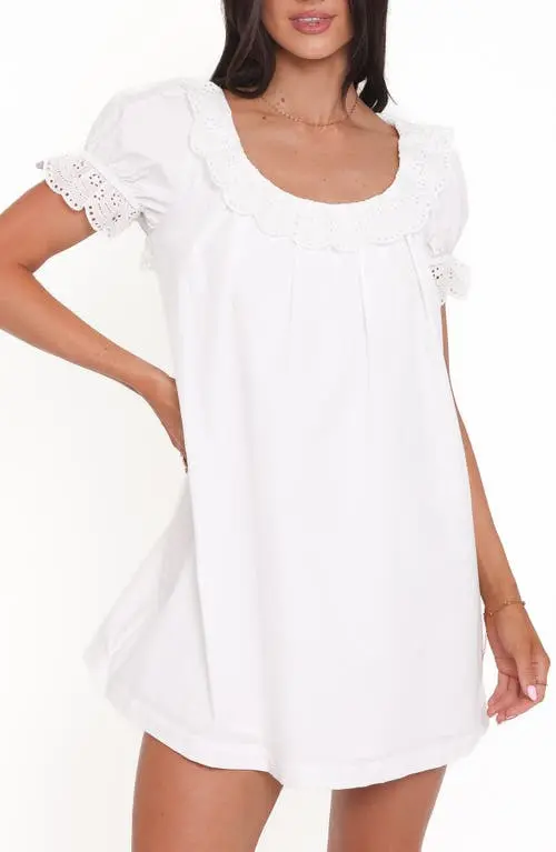 PETAL & PUP Merlyn Eyelet Ruffle Shift Dress