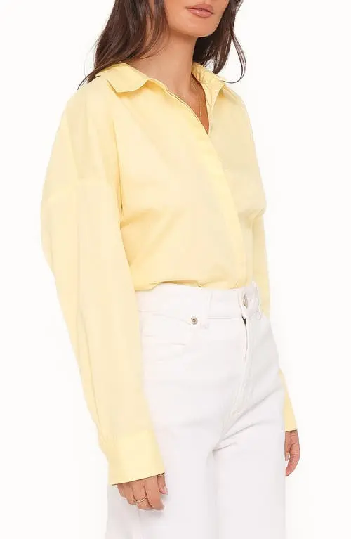 PETAL & PUP Inez Scallop Back Detail Cotton Button-up Shirt