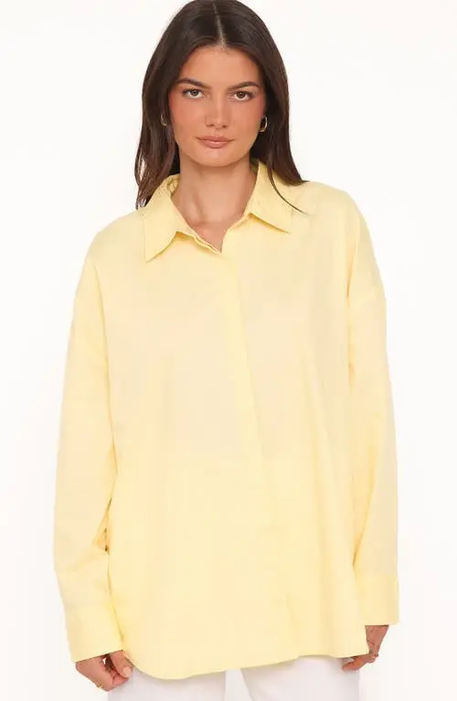 PETAL & PUP Inez Scallop Back Detail Cotton Button-up Shirt