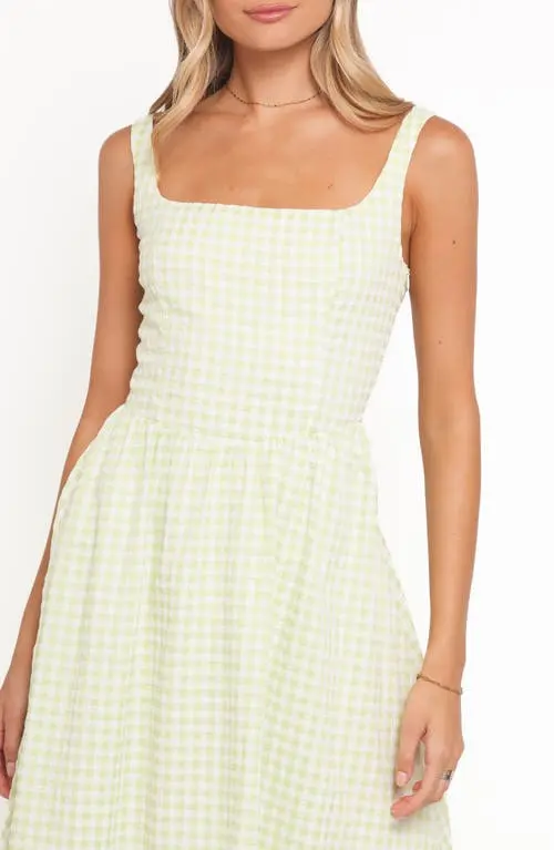 PETAL & PUP Gingham Sleeveless Square Neck Maxi Dress