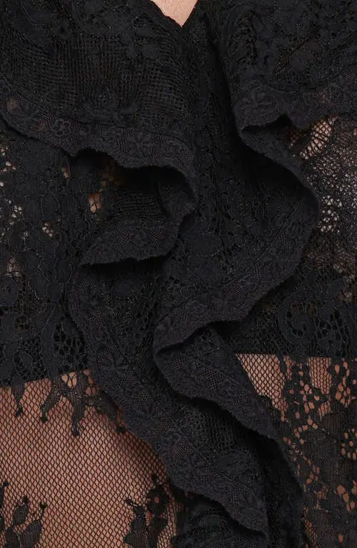 PETAL & PUP Lace Ruffle V-neck Top