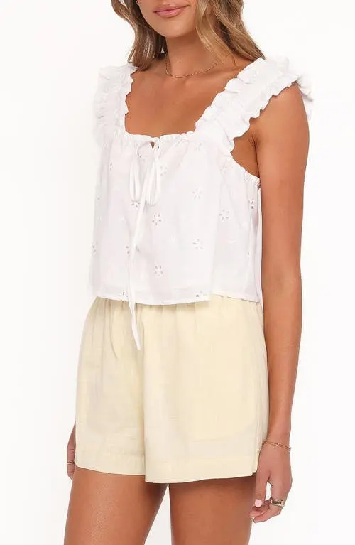 PETAL & PUP Marnie Square Neck Top - White