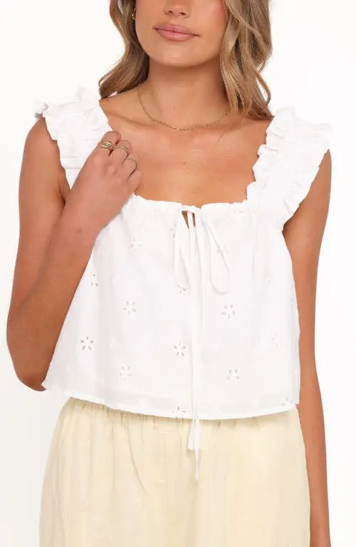 PETAL & PUP Marnie Square Neck Top - White
