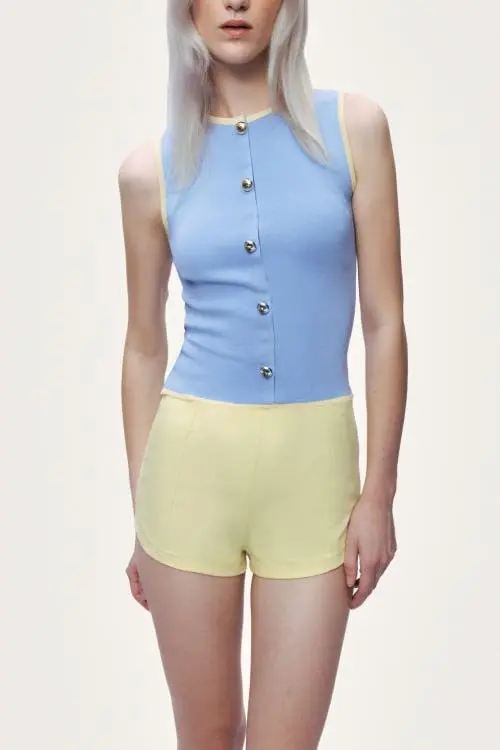 NOCTURNE Button-embellished Knit Top