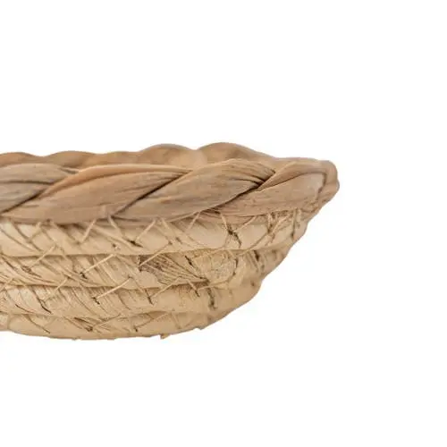 FORESIDE HOME AND GARDEN Woven Dish Basket Natural Corn Husk & Seagrass
