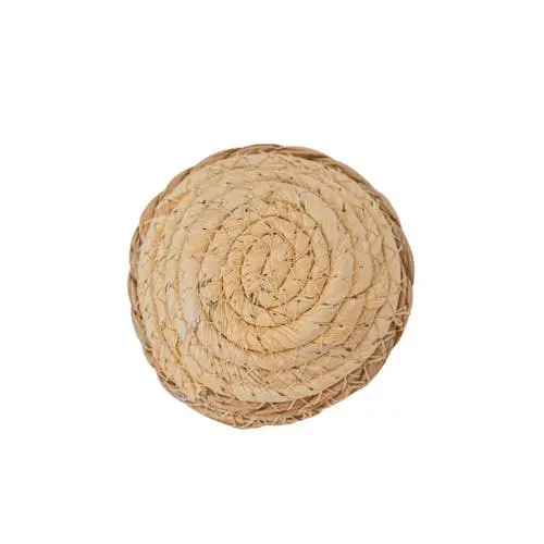 FORESIDE HOME AND GARDEN Woven Dish Basket Natural Corn Husk & Seagrass