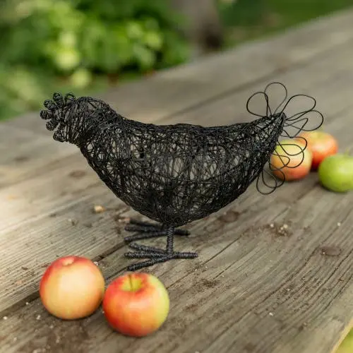 FORESIDE HOME AND GARDEN Wire Hen Bird Figure Metal