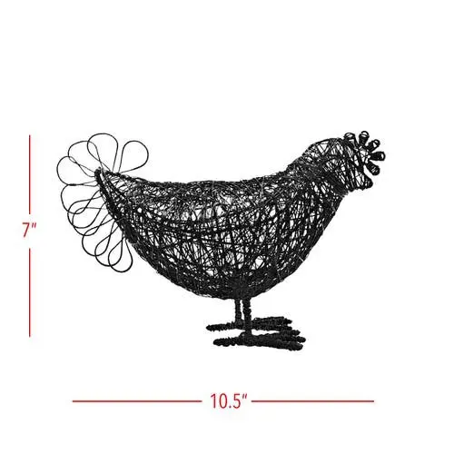 FORESIDE HOME AND GARDEN Wire Hen Bird Figure Metal