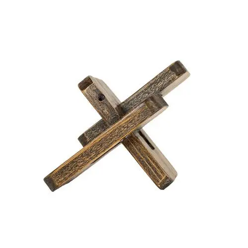 FORESIDE HOME AND GARDEN Linked Rectangle Decorative Chain Accent Wood