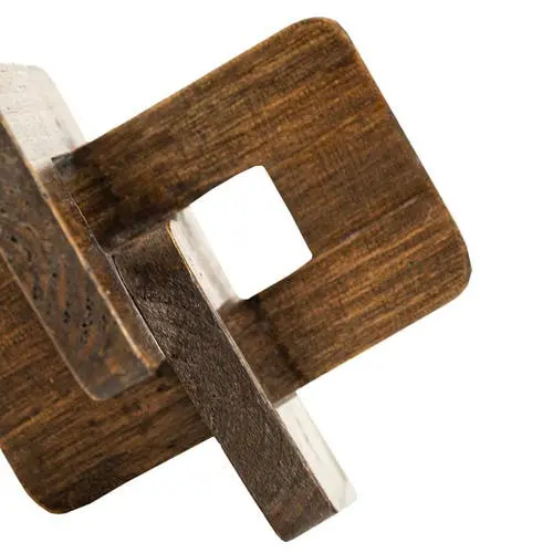FORESIDE HOME AND GARDEN Linked Rectangle Decorative Chain Accent Wood