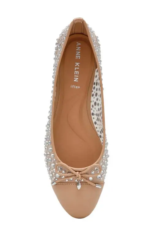 Anne Klein Luci Bow & Crystal Embellished Ballet Flat