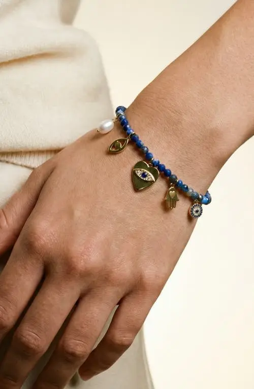 Argento Vivo Beaded Charm Bracelet With Cultured Pearl And Agate