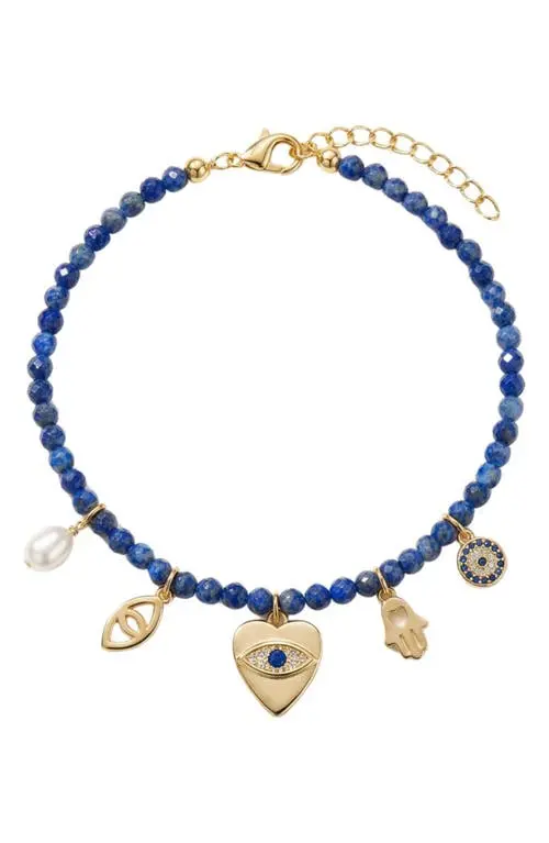 Argento Vivo Beaded Charm Bracelet With Cultured Pearl And Agate - Gold