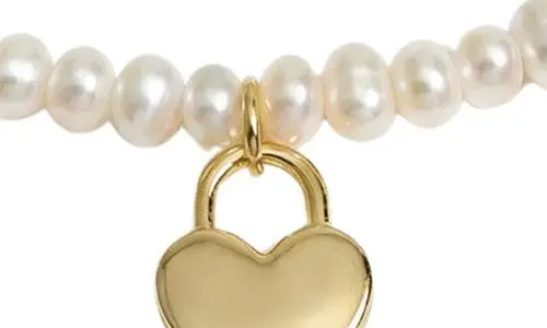 Argento Vivo Faux Pearl Charm Bracelet