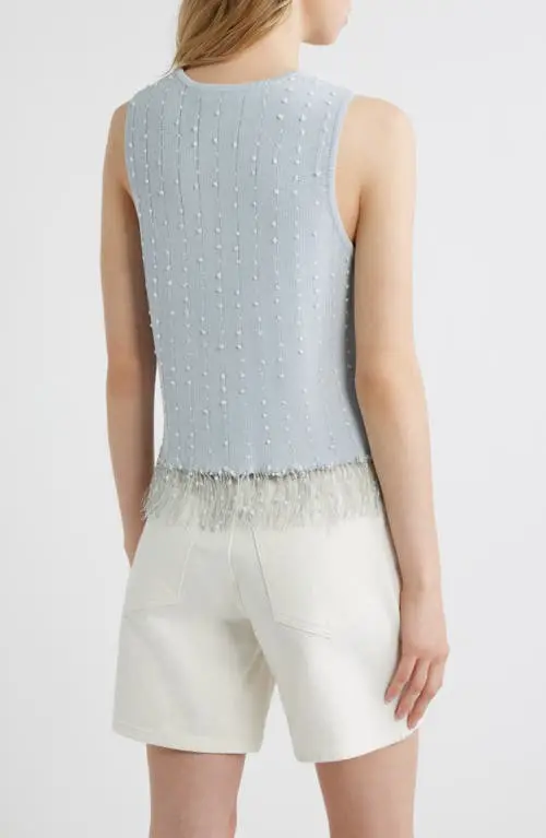 Rag & Bone James Fringe Hem Sweater Tank - Light Blue