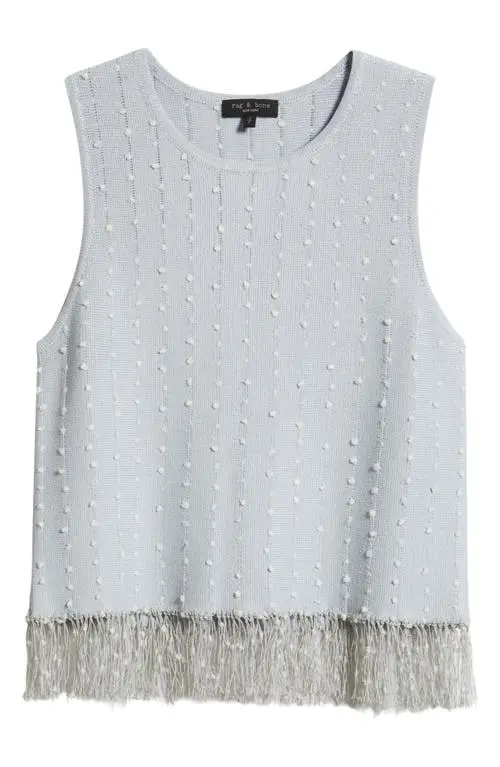 Rag & Bone James Fringe Hem Sweater Tank - Light Blue