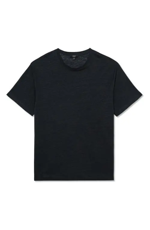REISS Langley Linen T-shirt - Navy