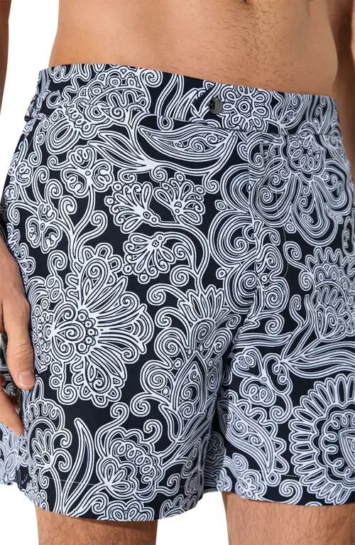 REISS Floral Side Adjuster Swim Trunks