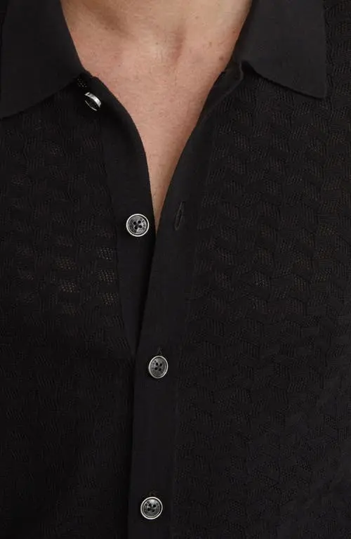 REISS Phoenix Chevron Knit Button-up Shirt