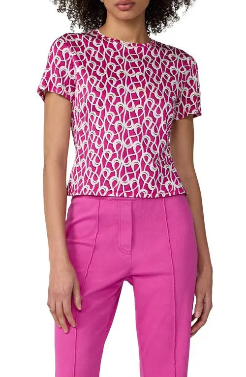 Diane Von Furstenberg Perfect Short Sleeve Top - Loops Gossip Pink