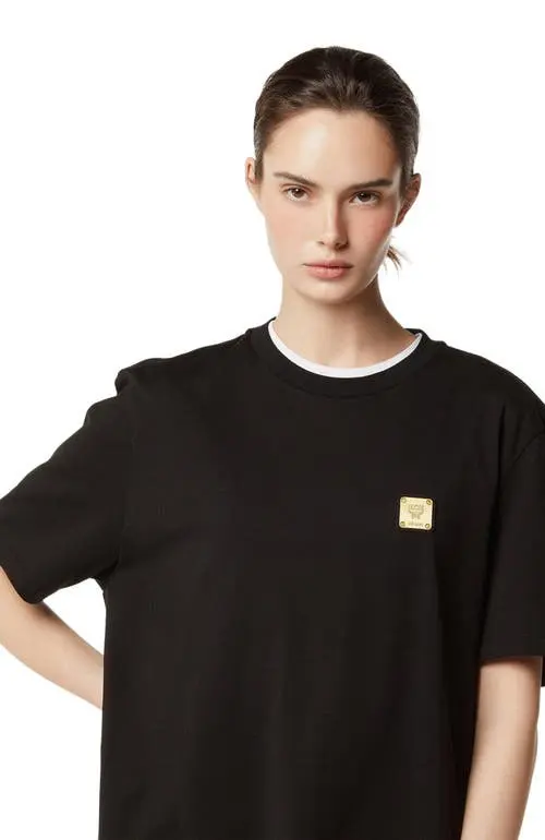 Mcm Logo Plate T-shirt In Organic Cotton