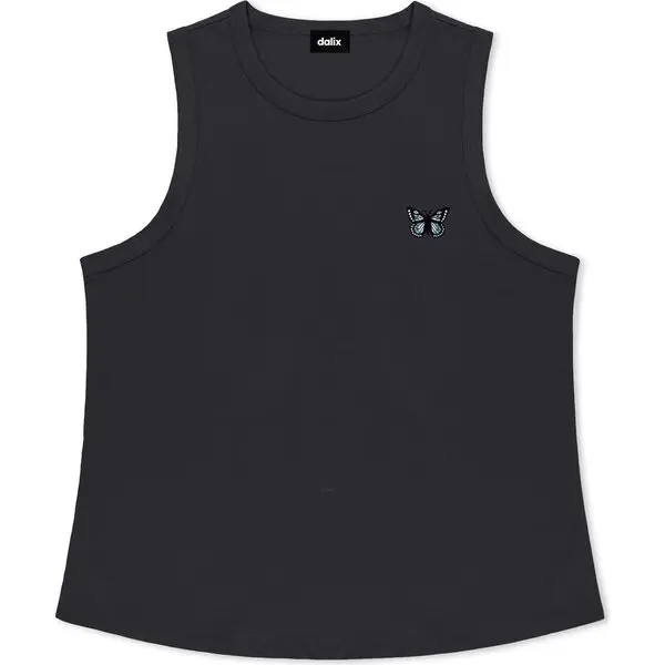 DALIX Butterfly Cotton Jersey Tank - Ink Blue