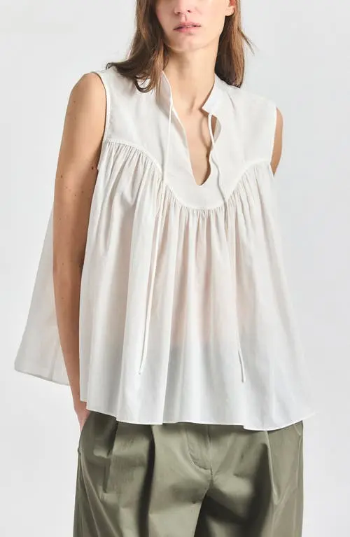 Derek Lam 10 Crosby Sleeveless Gathered Top - Marshmallow