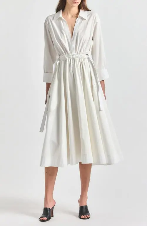 Derek Lam 10 Crosby Scarlett Poplin Midi Shirtdress - White
