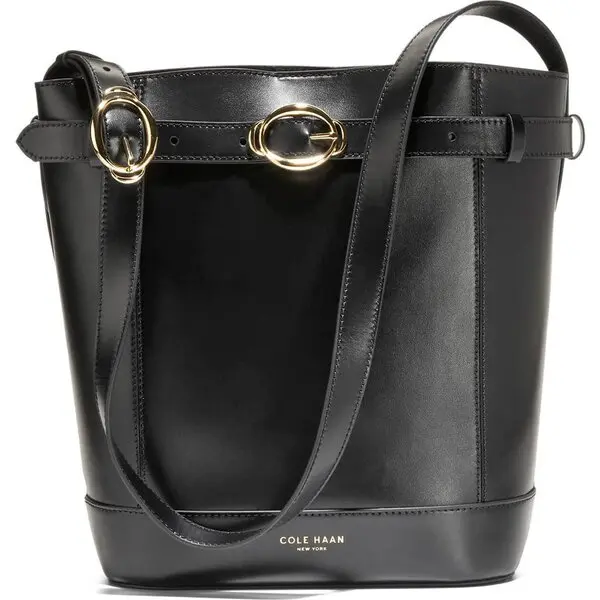 Cole Haan Alexandria Leather Bucket Bag - Black