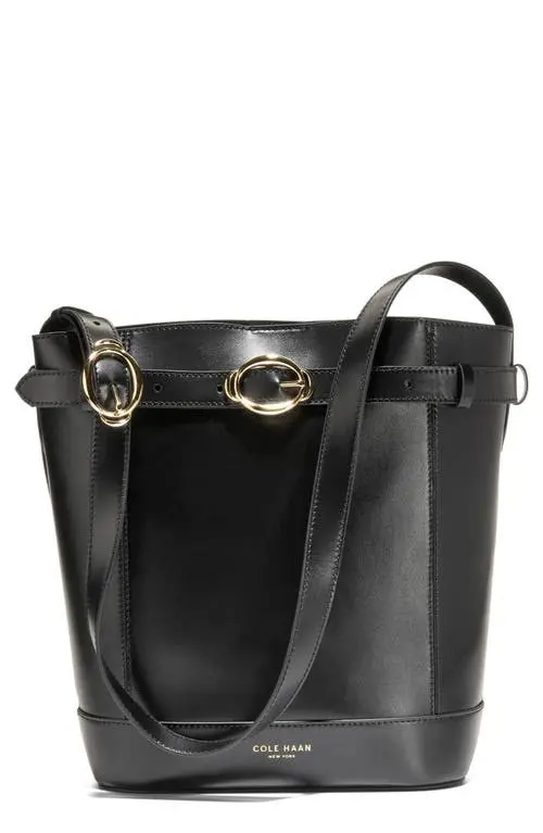 Cole Haan Alexandria Leather Bucket Bag - Black