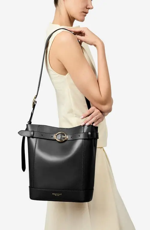 Cole Haan Alexandria Leather Bucket Bag - Black